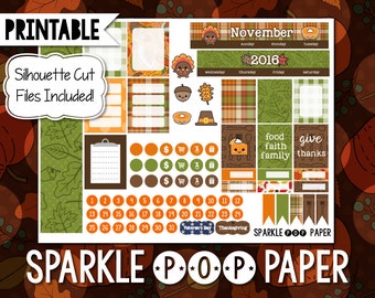 NOVEMBER MONTHLY KIT Printable Fall Stickers Monthly Spread