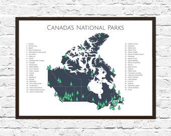 Canada National Parks Map 18x24 Poster