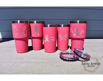 Breast cancer cup | Etsy