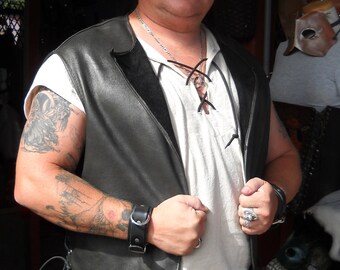 Leather jerkin | Etsy