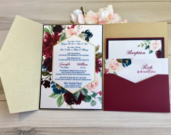 5 square Mutli-color Record Invitation