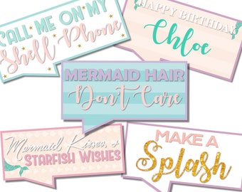 Mermaid photo booth props | Etsy