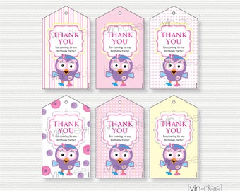 Owl favor tags | Etsy