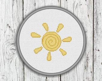 Sun cross stitch | Etsy