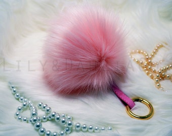 Fur ball keychain | Etsy