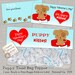 Puppy Dog Valentine Treat Bag Toppers candy kisses Valentine