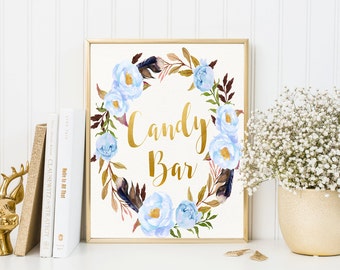 Candy bar sign printable candy buffet sign black and white