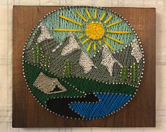 Mountain string art | Etsy