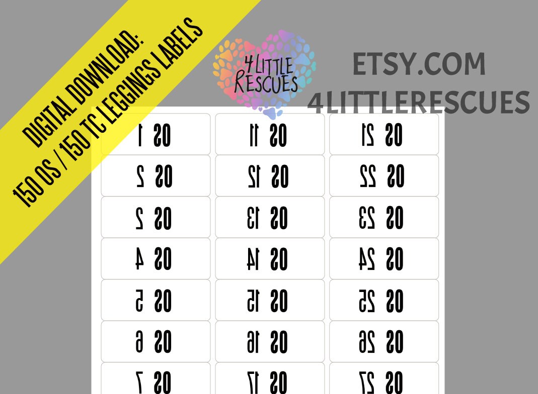 Forward AND Reverse Mirror Image Labels Tags Digital Download