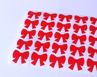 25 Bow Tie Baby Shower Stickers with buttons vinyl bow tie