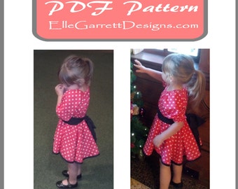 PDF Pattern Princess Ball Gown size 6 months girls 12