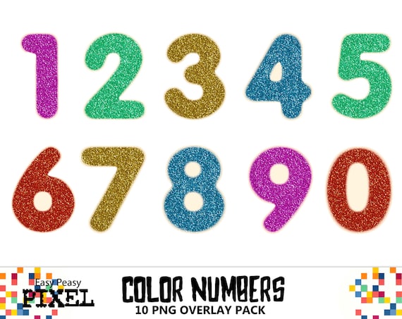 GLITTER NUMBERS Numbers Overlays Photoshop Overlays Glitter