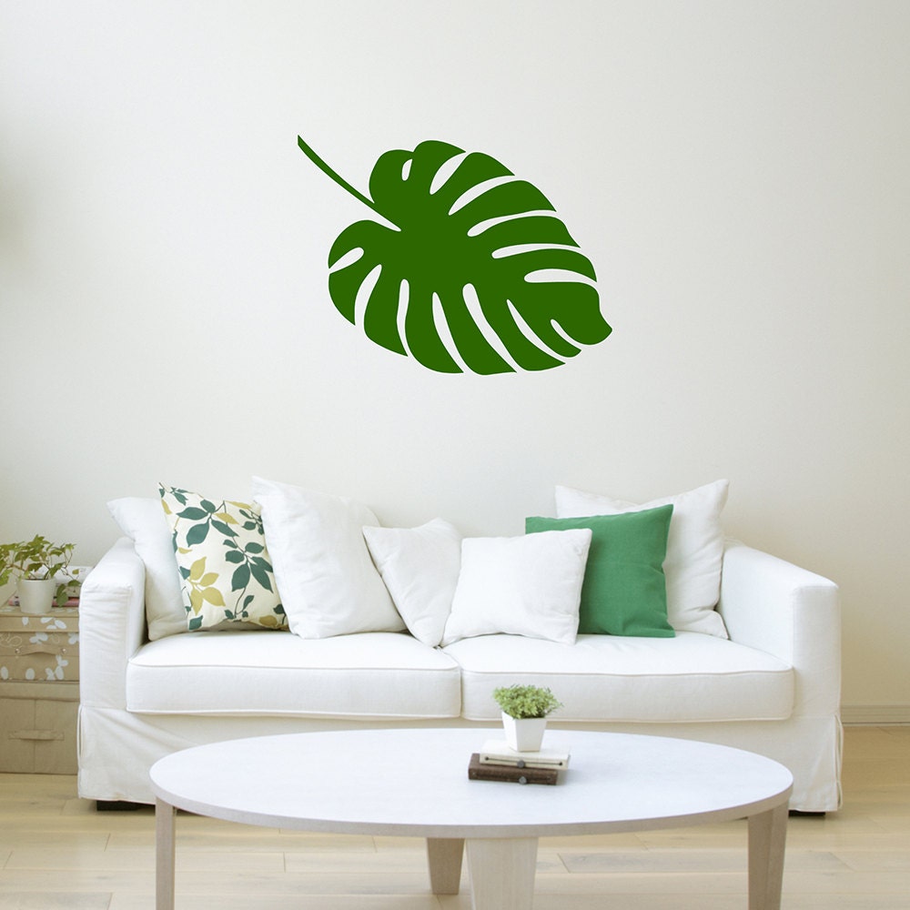 Monstera Leaf Wall Decal Wall Stickers Flora Decals Plant
