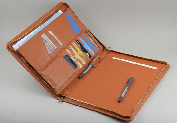 A4 Size Paper Writing Folio Case with Zipper Around Cover