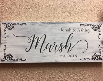 Distressed Family name subway style sign/name sign