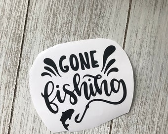 Gone fishing decal | Etsy