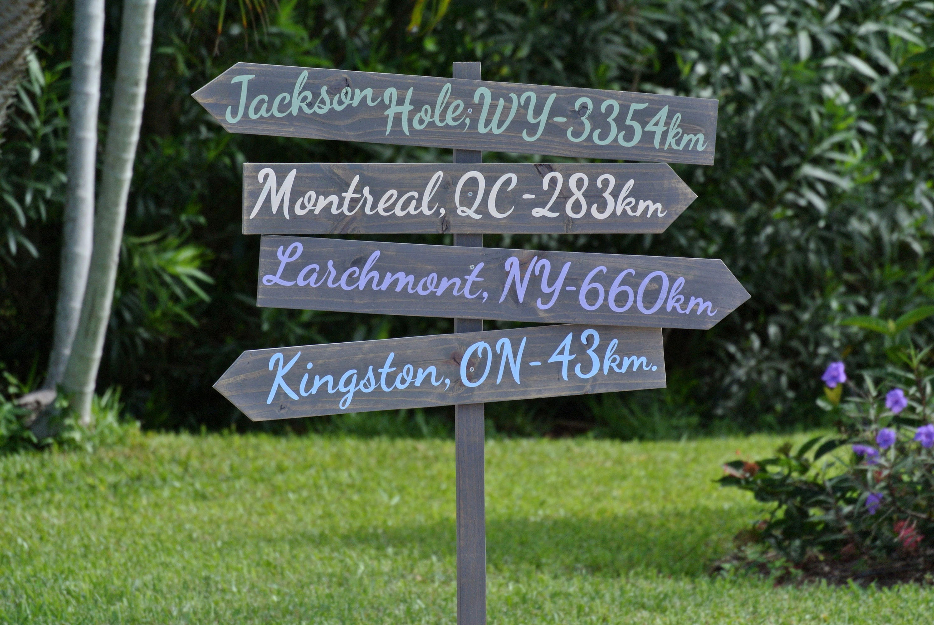 Rustic Wooden Garden Decor, Wood Beach Directional Sign, Decoration ...