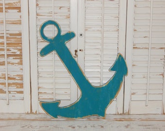 Wooden anchor sign | Etsy