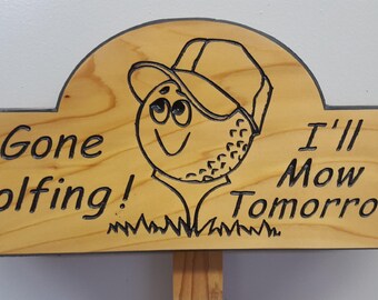 Gone golfing sign | Etsy