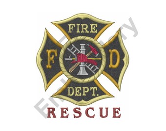 Fireman embroidery | Etsy