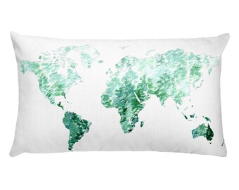 World map pillow | Etsy