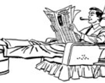 Man Smoking Pipe Smoke Tobacco Mid-Century Father Digital