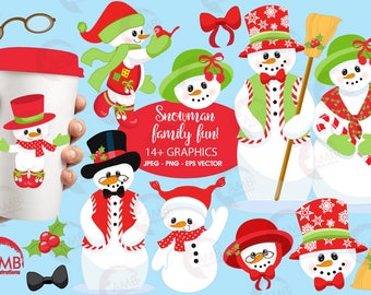 Snowman clip art | Etsy