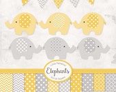 Items similar to Premium Elephant Clipart, Vectors & Digital Papers in ...