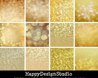 Bokeh Digital Paper gold bokeh gold glitter bokeh