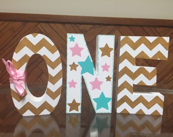 UNO First Birthday Photo Prop Hand Painted Number 1