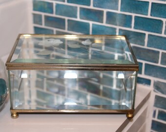 Vintage glass box | Etsy