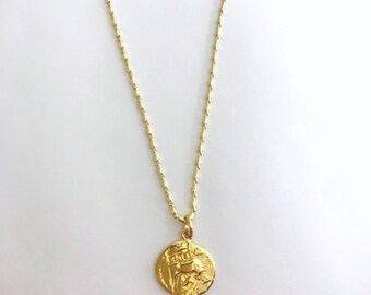 Gold coin necklace | Etsy