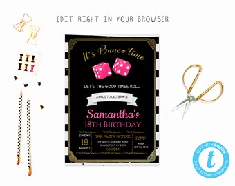 Bunco invitations | Etsy