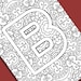 Alphabet Adult Coloring Pages Instant Download Letter B