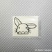 Peeking cute half helicopter lop rabbit sticker bunny laptop