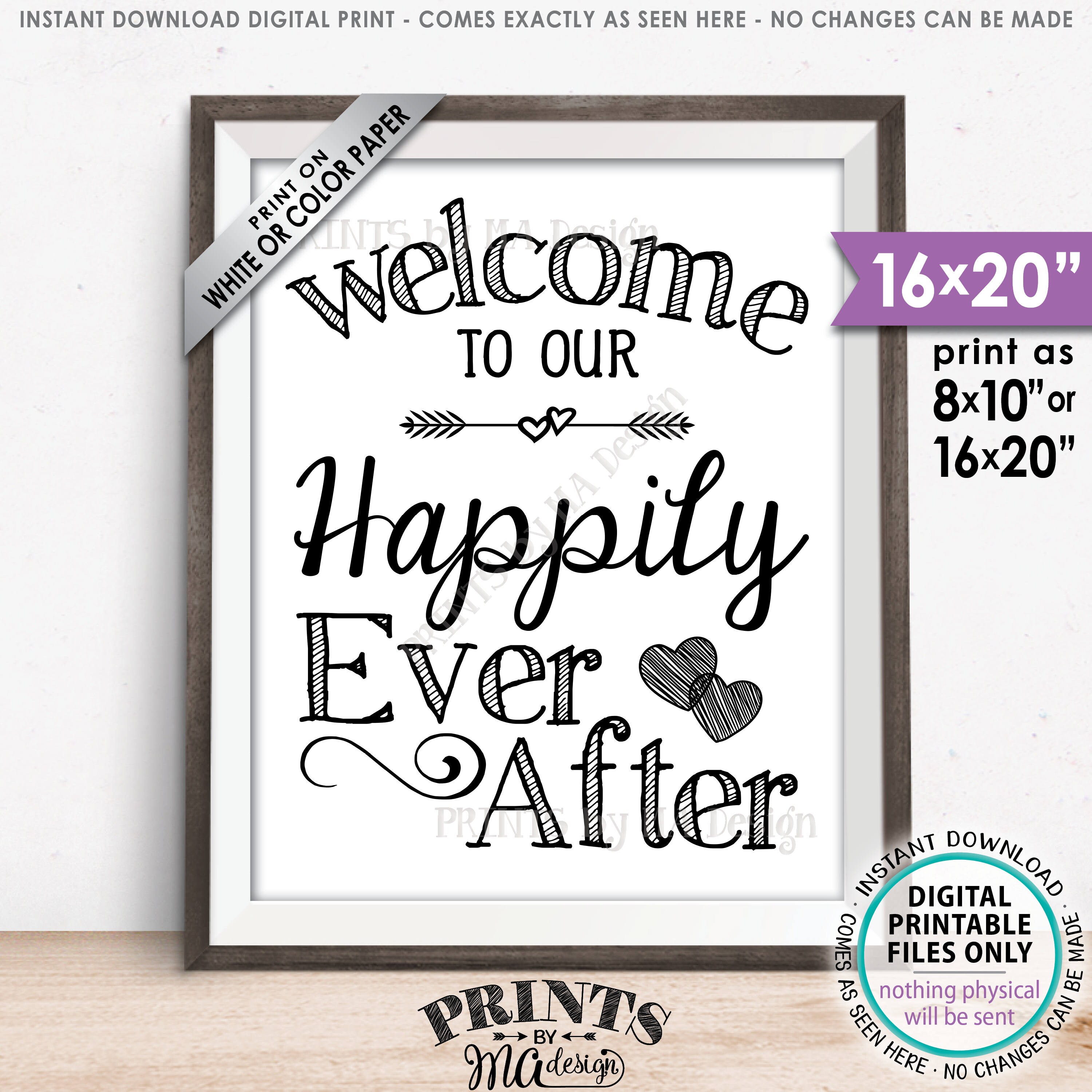 Welcome To Our Happily Ever After Sign Wedding Welcome Sign