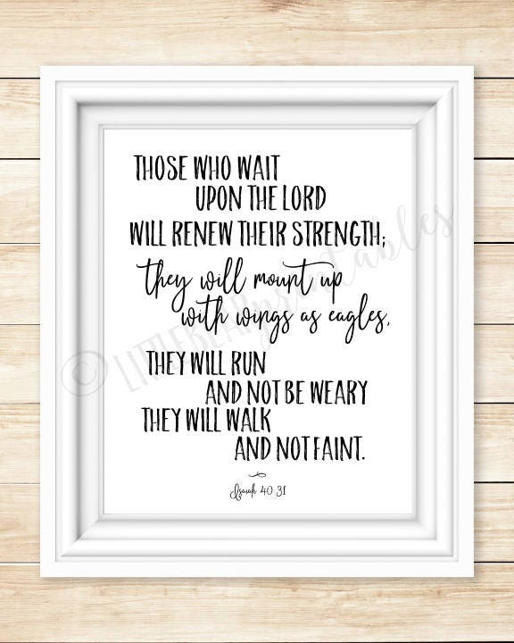 Isaiah 40:31 printable wall art those who wait upon the Lord
