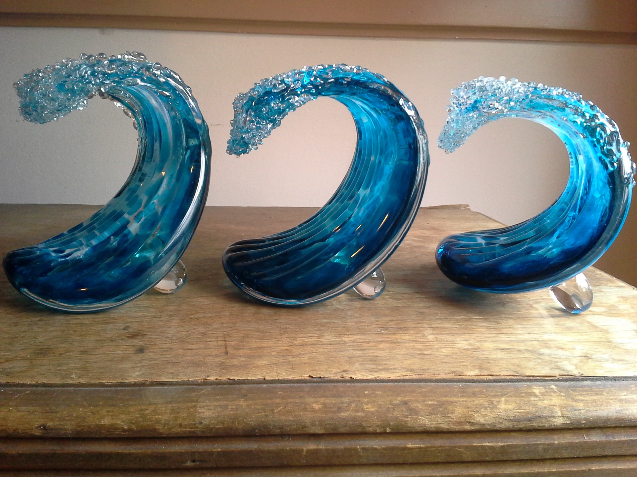 Blown Glass Wave Sculpture