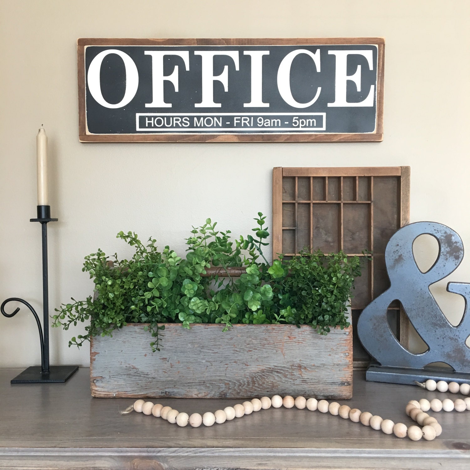 Office Painted Wood Sign Wood sign Office Sign