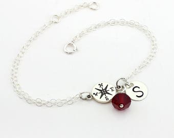 Compass bracelet. Personalized compass bracelet best friends