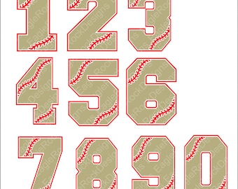 Baseball numbers svg | Etsy