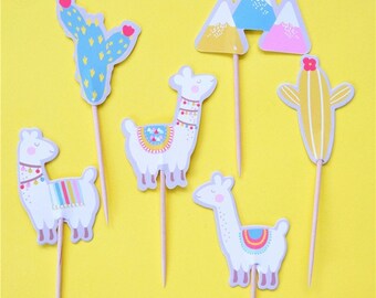 Llama cupcake topper | Etsy