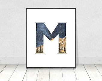 Letter m print | Etsy