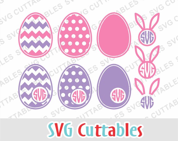 Easter svg easter monogram frame svg eps dxf easter bunny