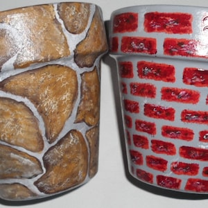 Painted clay pots | Etsy