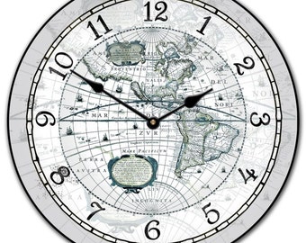 Map wall clock | Etsy