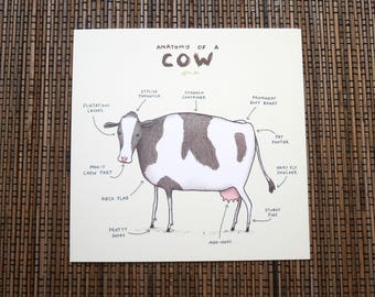 Cow card | Etsy