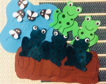 Five Little Speckled Frogs Felt Board Activity Set/ Flannel