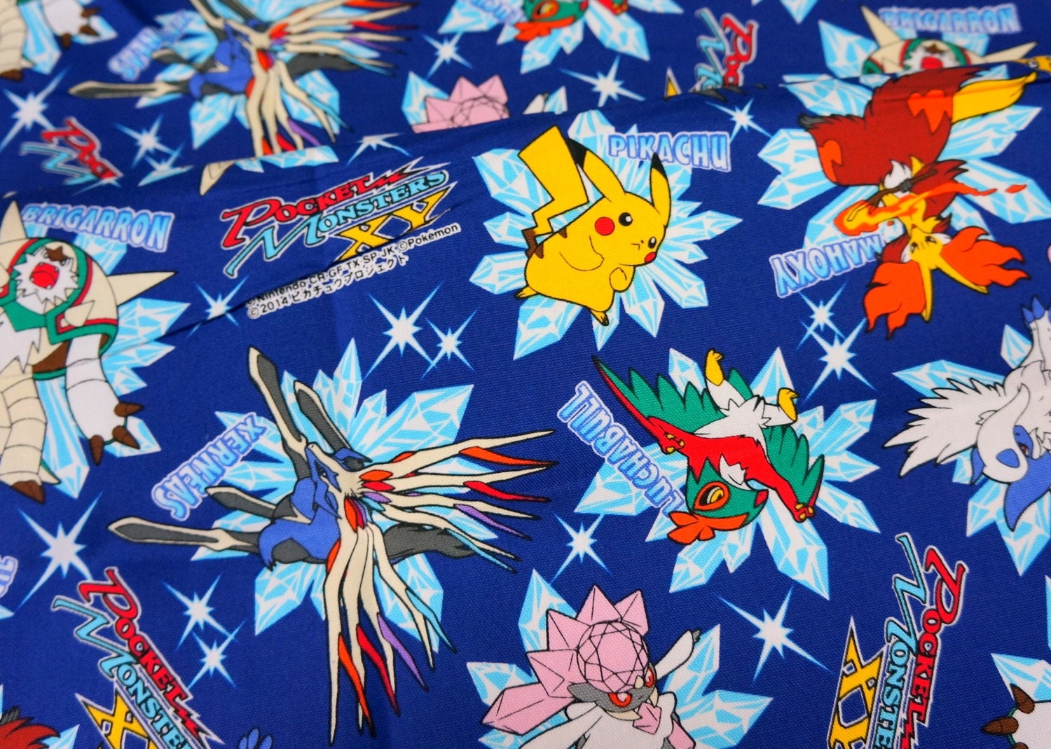 pokemon fabric 50 cm by 106 cm or 19.6" by 42" Printed in Japan ...