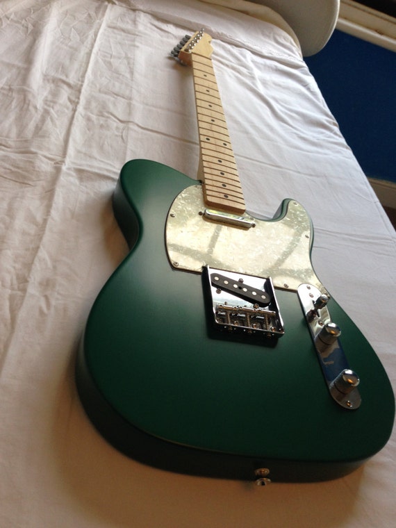 Items similar to Satin forest green Telecaster style guitar, Luthier ...